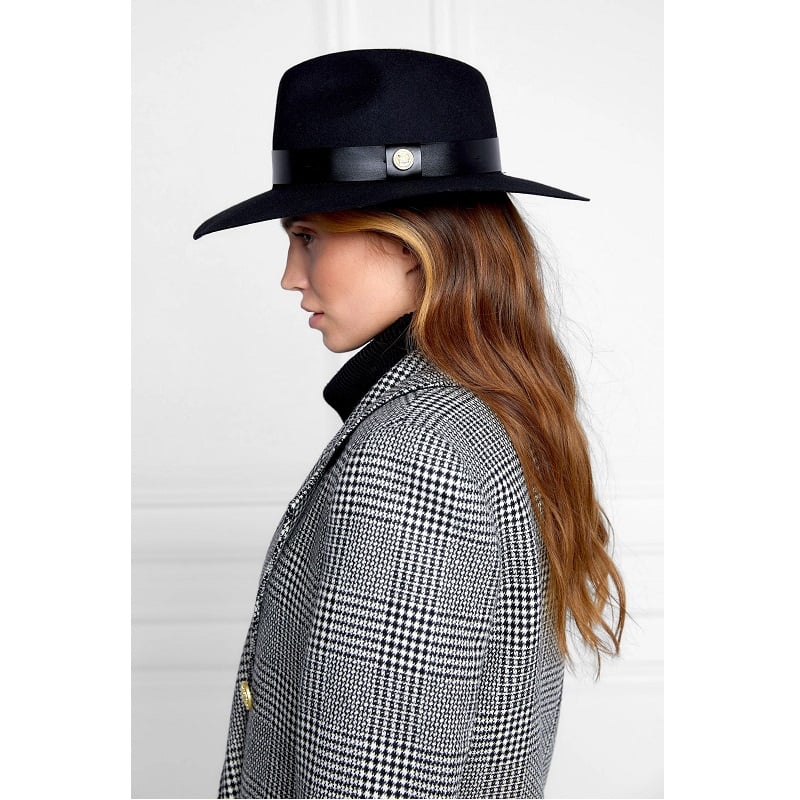 Holland Cooper Ladies Trilby Hat Leather Band Black | Wadswick