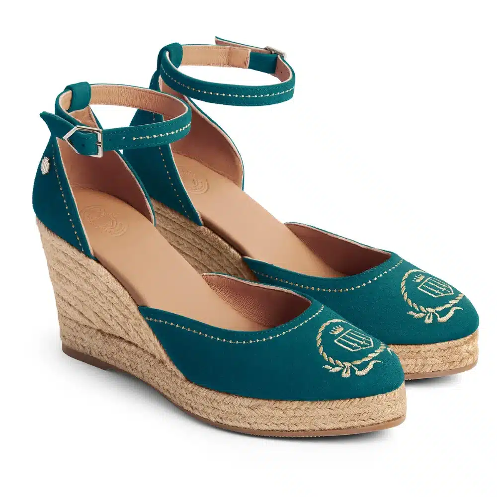 Fairfax & Favor Ladies Richmond Wedge Heel Ocean Blue Suede