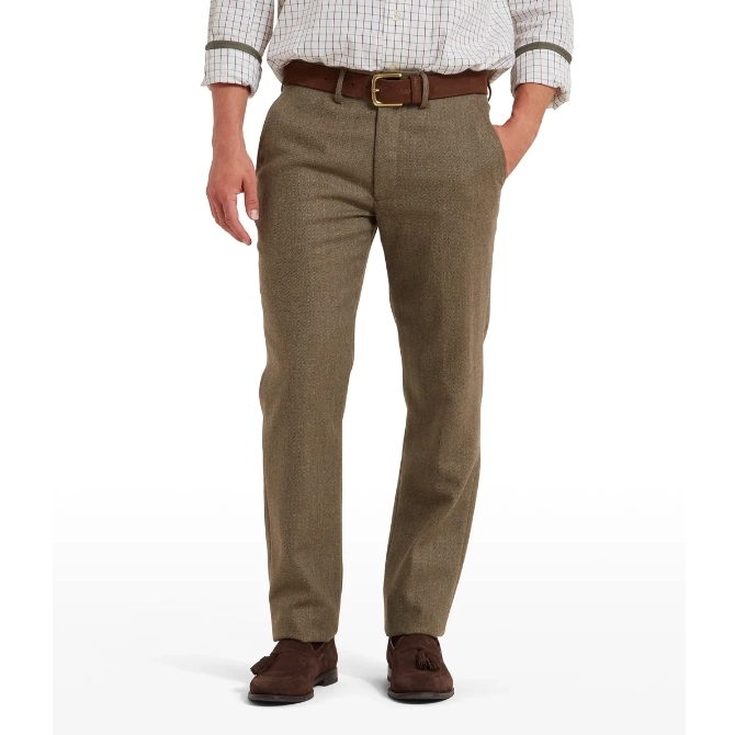 Schoffel Mens Ross Trouser Loden Green Herringbone Tweed