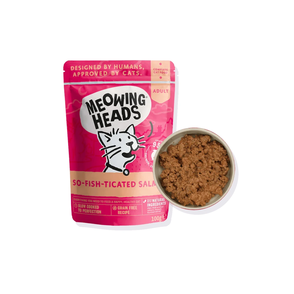 Meowing Heads So-Fish-Ticated Salmon 100g Wet Cat Food | Wadswick ...