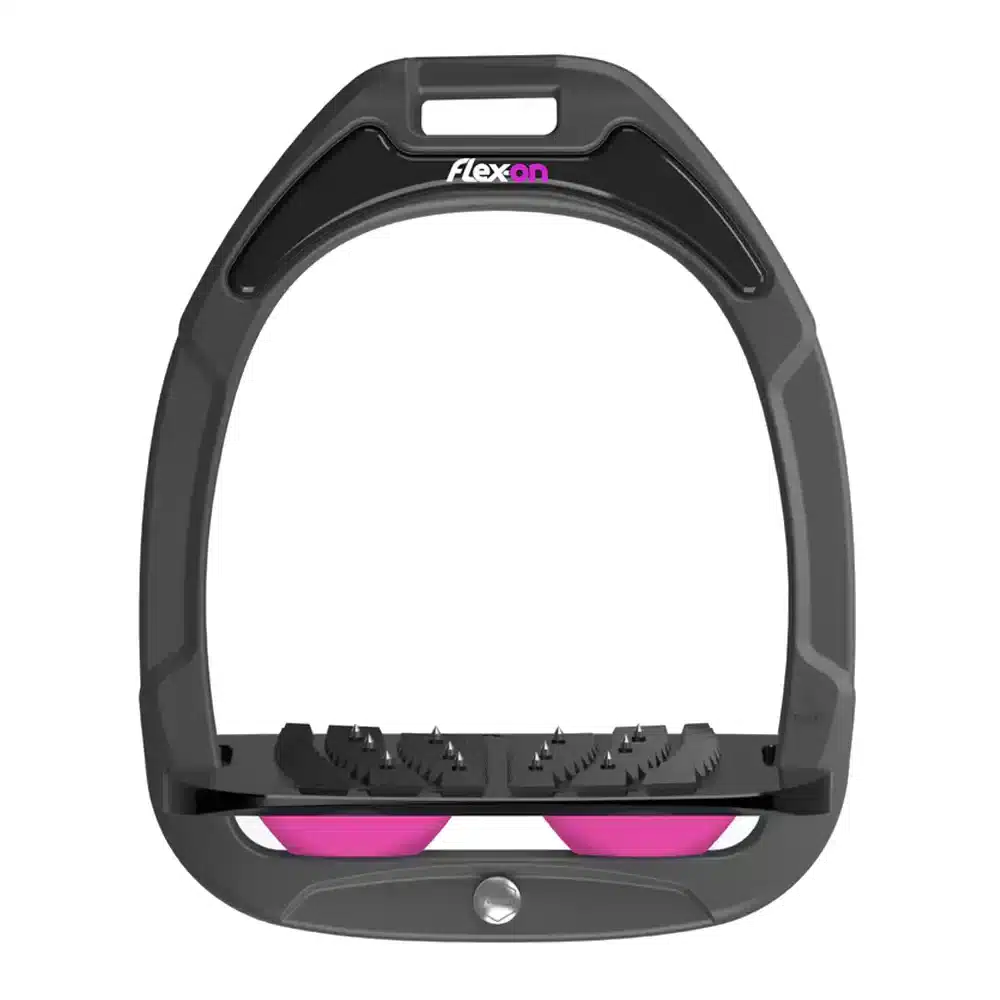 Flex On Green Composite Inclined Ultra Grip Stirrups Dark Grey