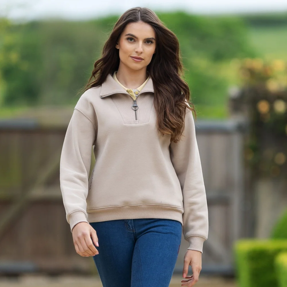 LeMieux Ladies Keira Quarter Neck Sweat Almond